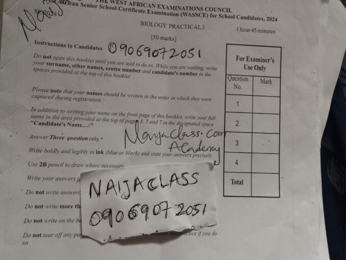 Waec Biology Practical 2024 Expo Answer Archives - Naijaclass.com