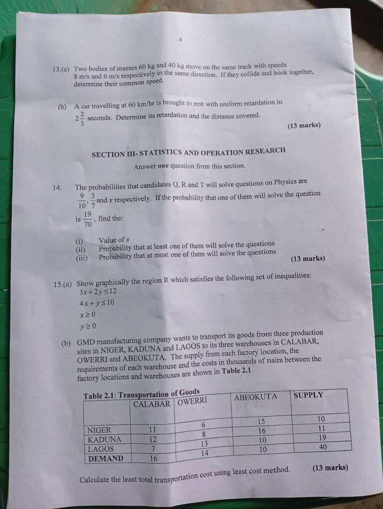 Neco 2025 Further Mathematics Expo Questions And Answers